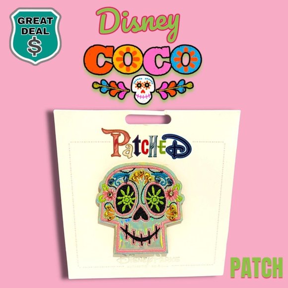 Disney | Accessories | Disney Pixar Coco Patched Skull Stick Or Sew On ...